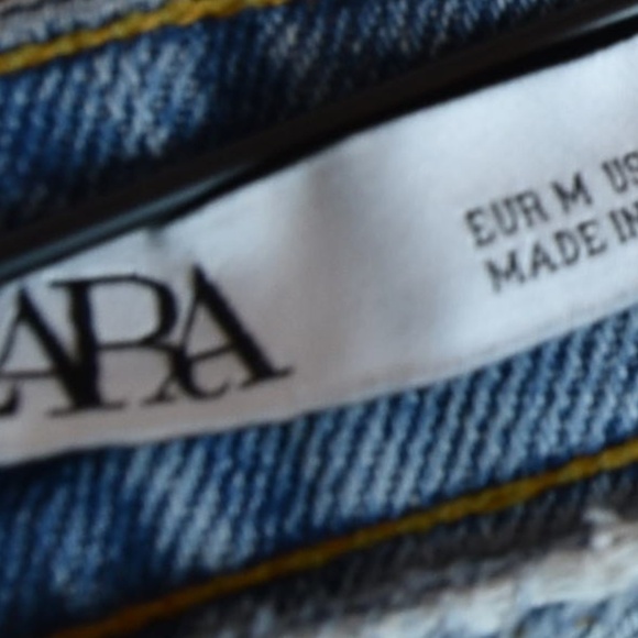 Zara | Skirts | Zara Distressed Denim Midi Skirt Womens M High Waist Ripped Y2k Fairy Grunge ...